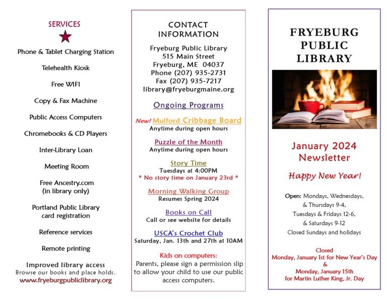 Fryeburg Public Library – 515 Main Street, Fryeburg, ME 04037