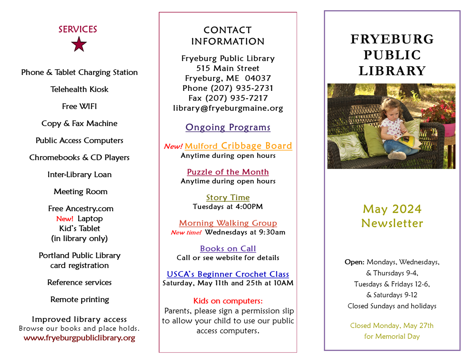 Fryeburg Public Library – 515 Main Street, Fryeburg, ME 04037