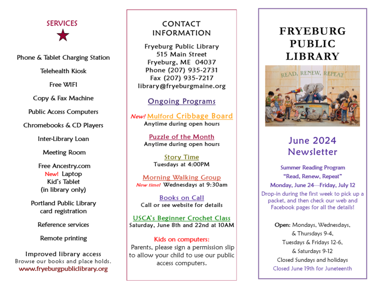 Fryeburg Public Library – 515 Main Street, Fryeburg, ME 04037