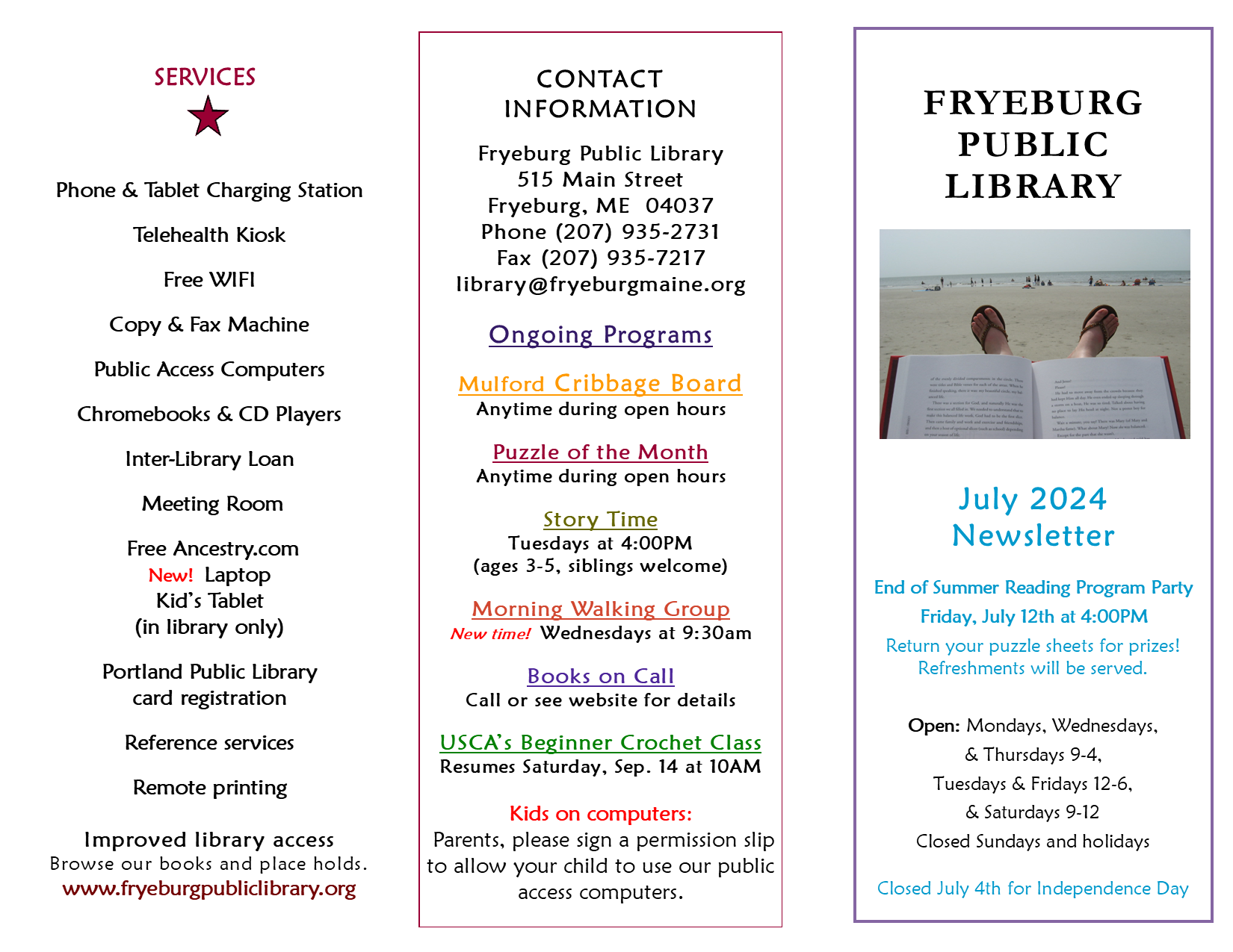 Fryeburg Public Library – 515 Main Street, Fryeburg, ME 04037