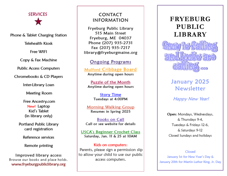 Fryeburg Public Library – 515 Main Street, Fryeburg, ME 04037