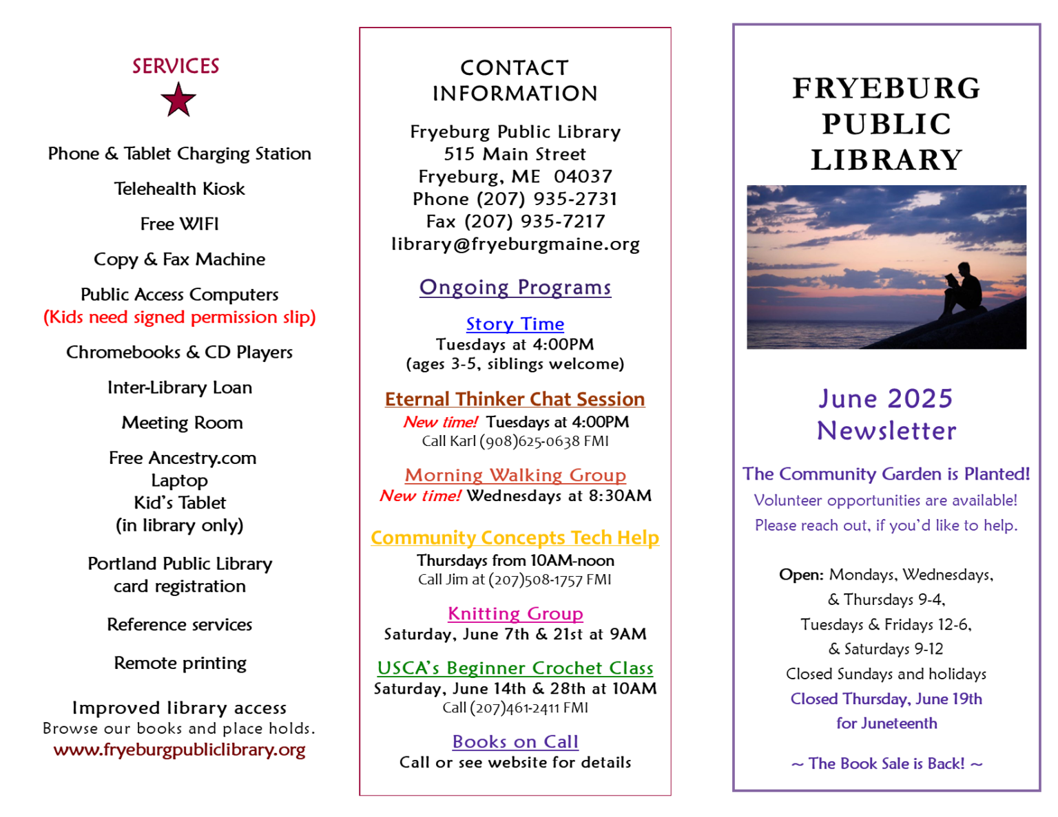 Fryeburg Public Library – 515 Main Street, Fryeburg, ME 04037